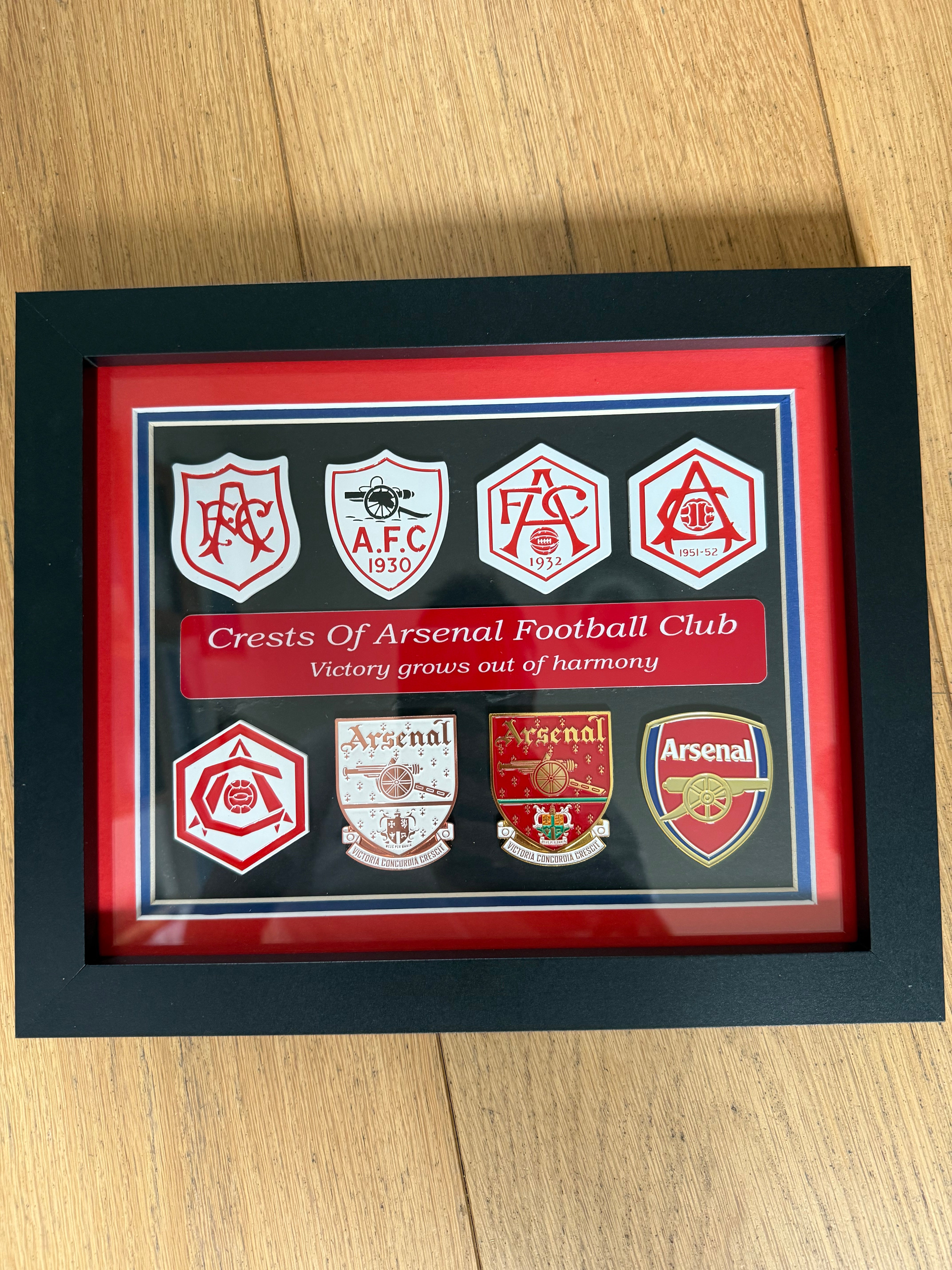 Arsenal Crests Frame. – The Match Day Shop